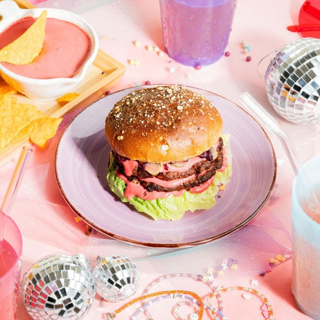 Veganer Pink Burger